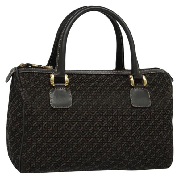 Loewe | Bags | Loewe Boston Bag Canvas Brown Gold Auth Bs24634 | Poshmark